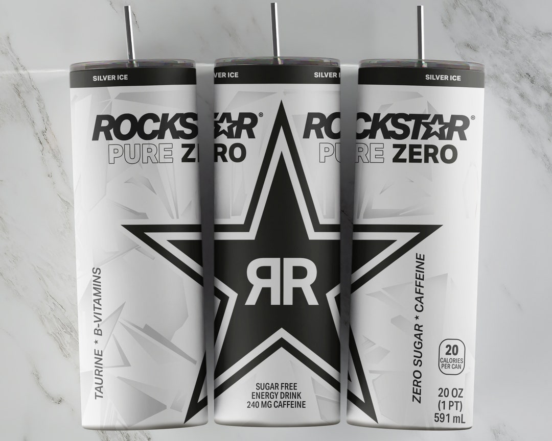 Rockstar Silver Ice Pure Zero Tumbler Design | Sublimation Designs ...