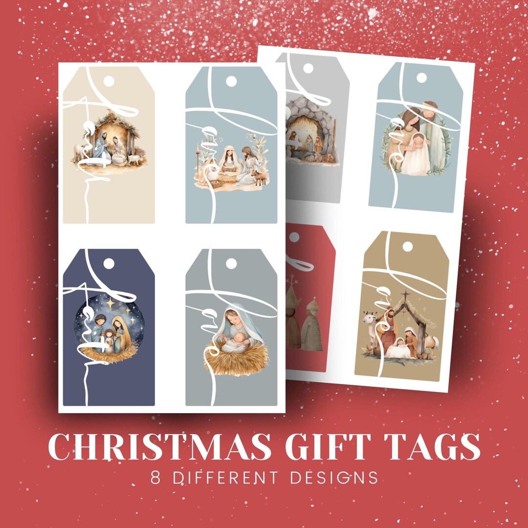 Nativity Christmas Gift Tags | 8 X Gift Tags for Christmas Digital ...