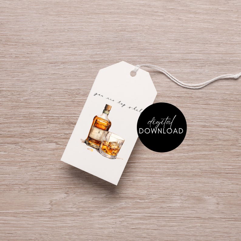3 X Printable Gift Tags | Whiskey Themed Gift Tags | Digital Download ...