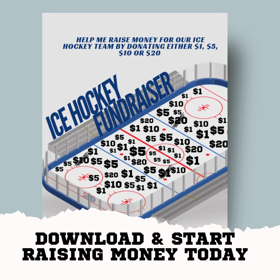 Printable Ice Hockey Fundraiser Sheet | Raise Money for Your Ice Hockey ...