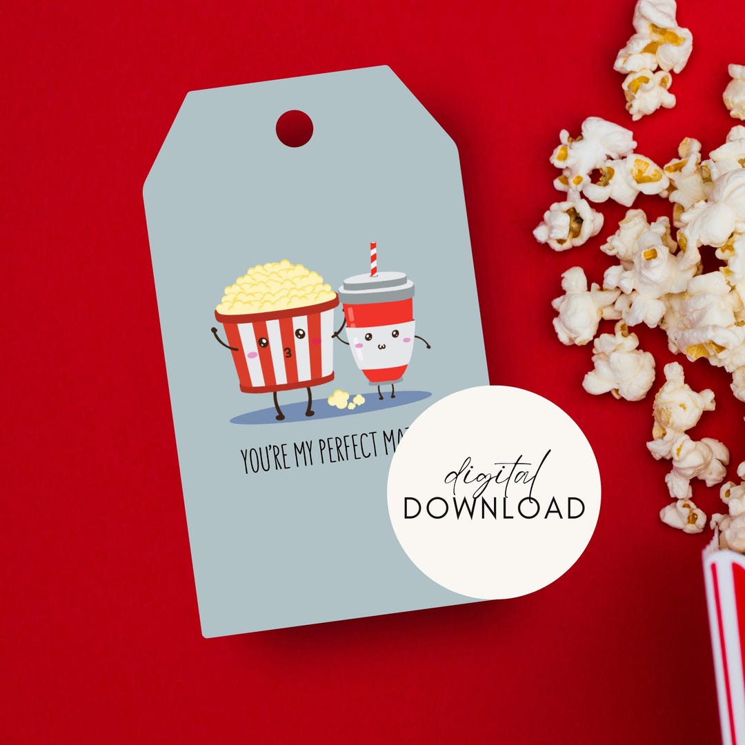 Printable Gift Tag | Popcorn Gift Tag for Valentines Day or A Loved ...