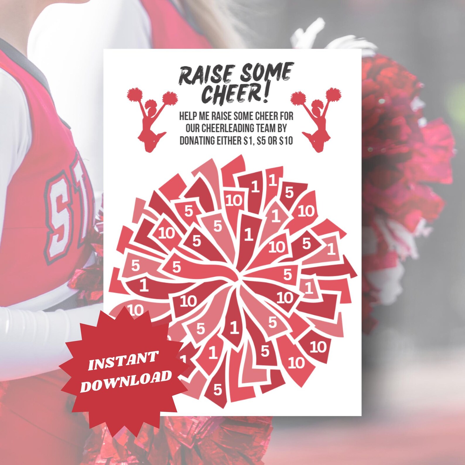 Printable Cheerleading Fundraiser Sheet | PDF Digital Download - Etsy