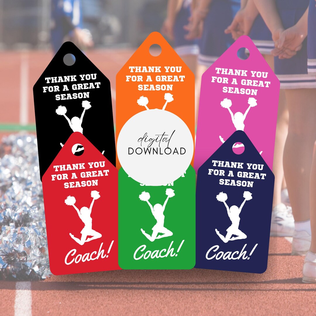 Printable Cheerleading Gift Tags for Coach Thank You for A Great Season ...