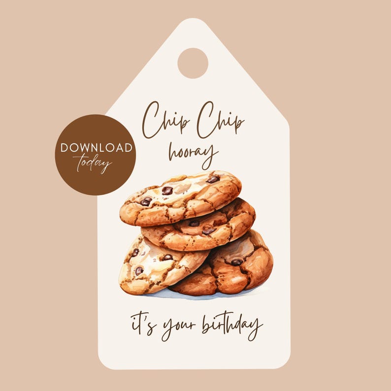 Printable Gift Tag | Cookie Gift Tag | Chip Chip Hooray Gift Tag ...