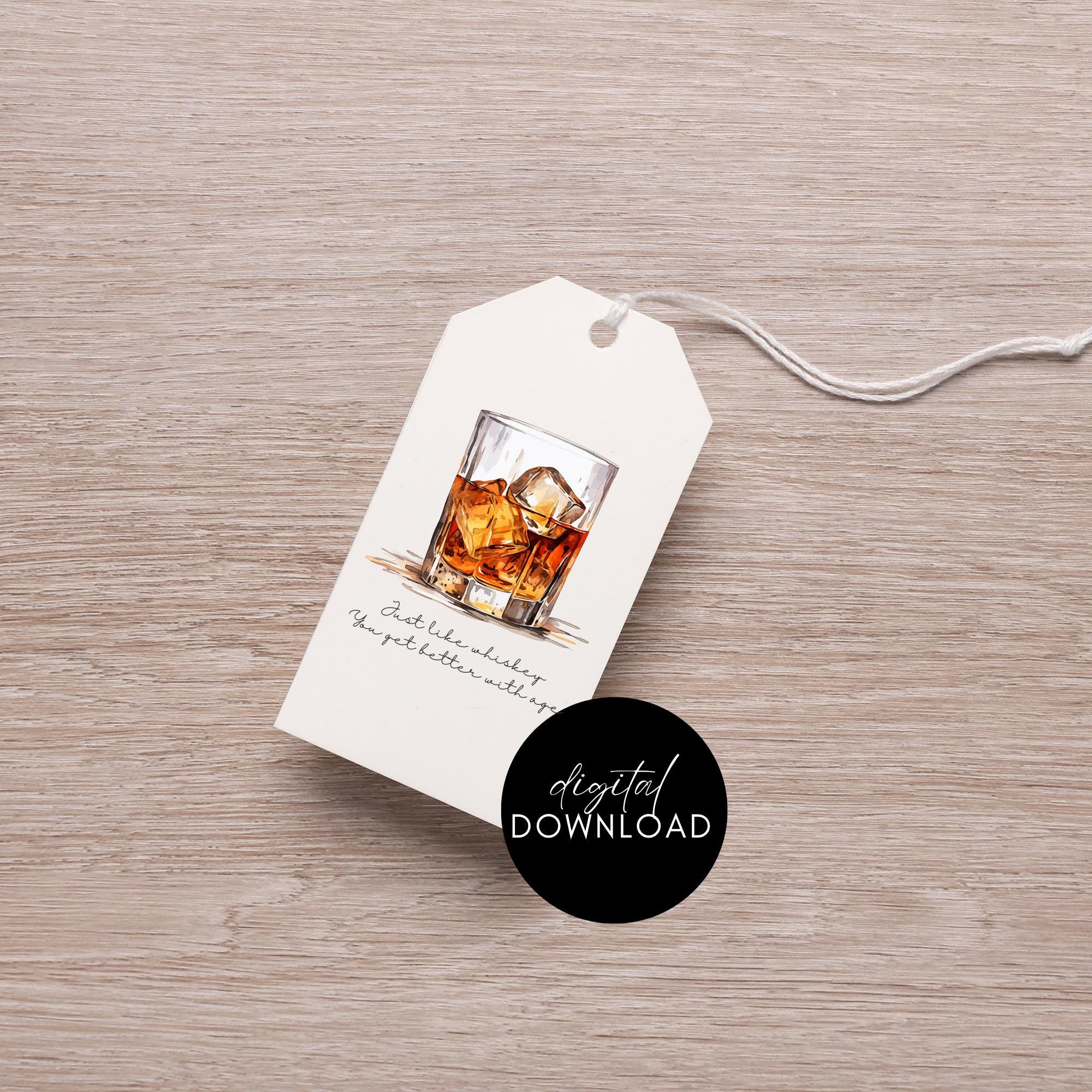 3 X Printable Gift Tags | Whiskey Themed Gift Tags | Digital Download ...