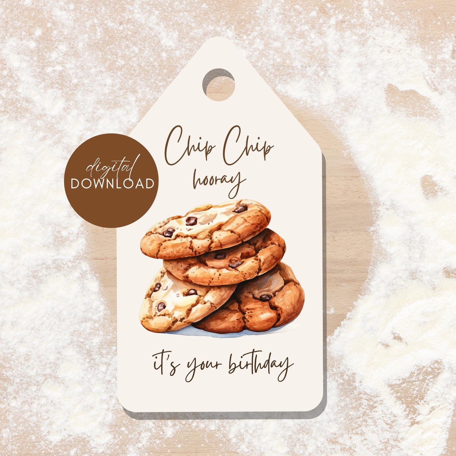 Printable Gift Tag | Cookie Gift Tag | Chip Chip Hooray Gift Tag ...