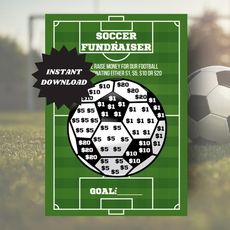 Printable Football Fundraiser Sheet | Printable Soccer Fundraiser Sheet ...