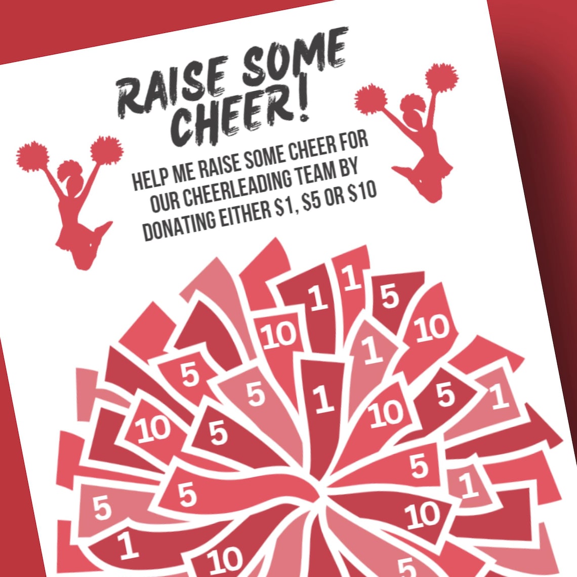 Printable Cheerleading Fundraiser Sheet | PDF Digital Download - Etsy