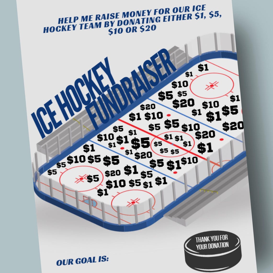 Printable Ice Hockey Fundraiser Sheet | Raise Money for Your Ice Hockey ...