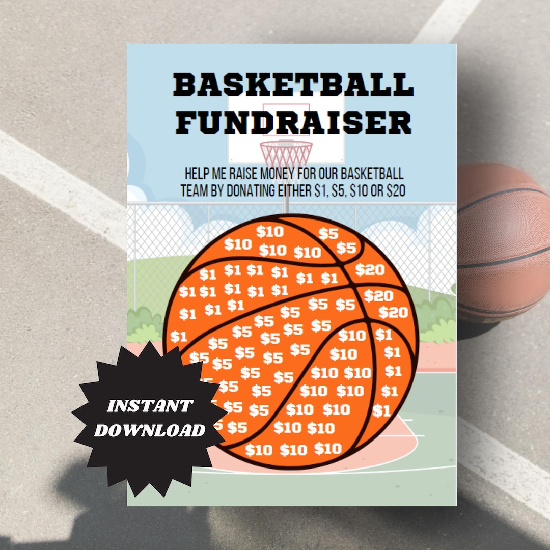 Printable Basketball Fundraiser Sheet | Basketball Fundraiser Digital ...