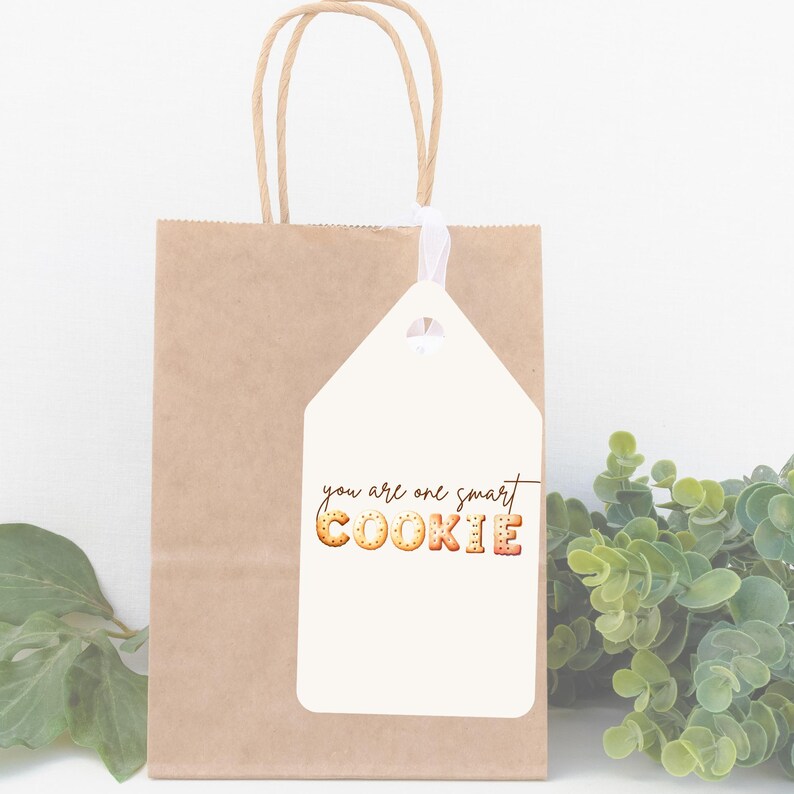 Printable Cookie Gift Tag | You Are One Smart Cookie Gift Tag | Digital ...
