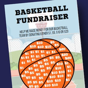 Printable Basketball Fundraiser Sheet | Basketball Fundraiser Digital ...