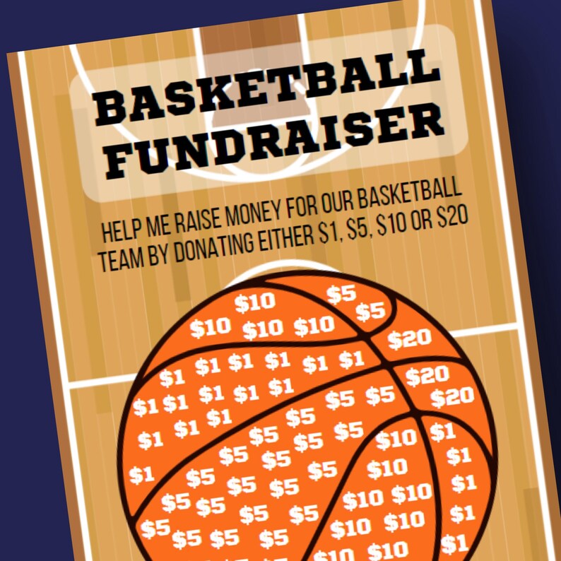 Printable Basketball Fundraiser Sheet | Basketball Digital Download - Etsy