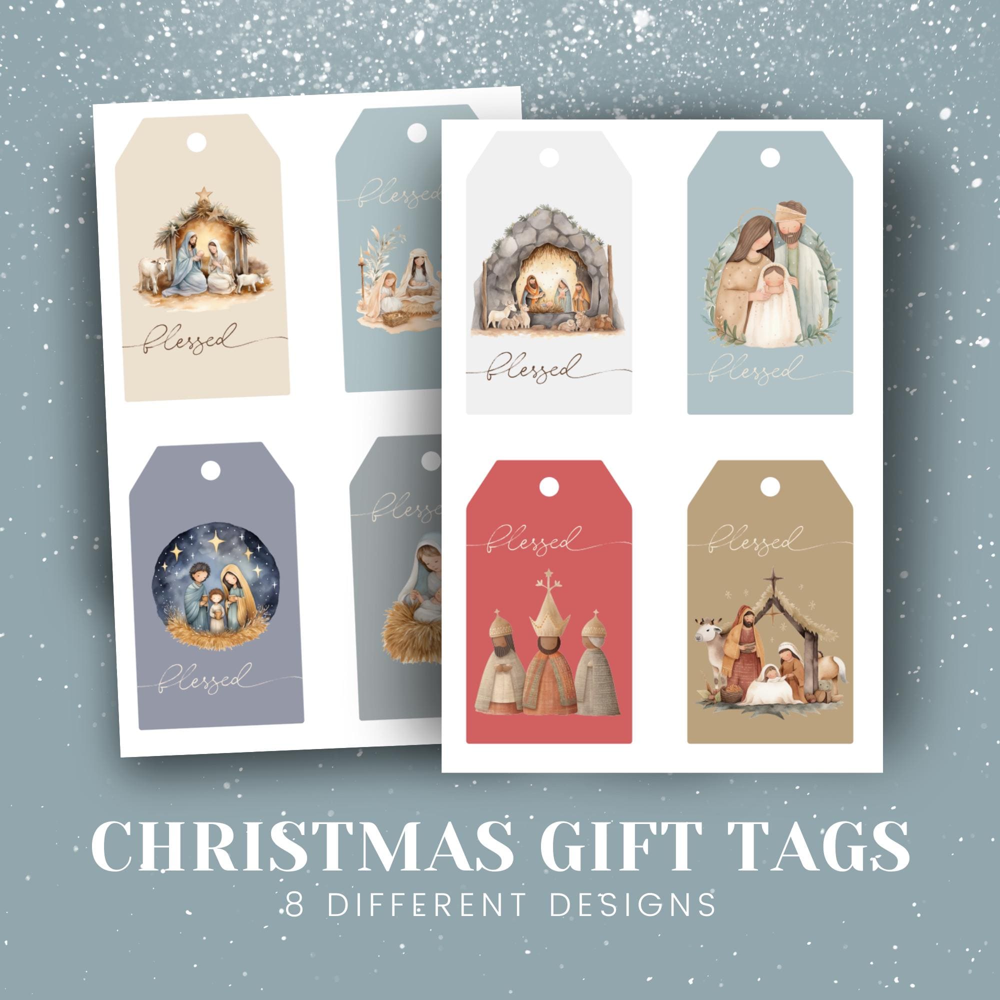 Nativity Gift Tags | 8 X Gift Tags for Christmas Digital Download - Etsy
