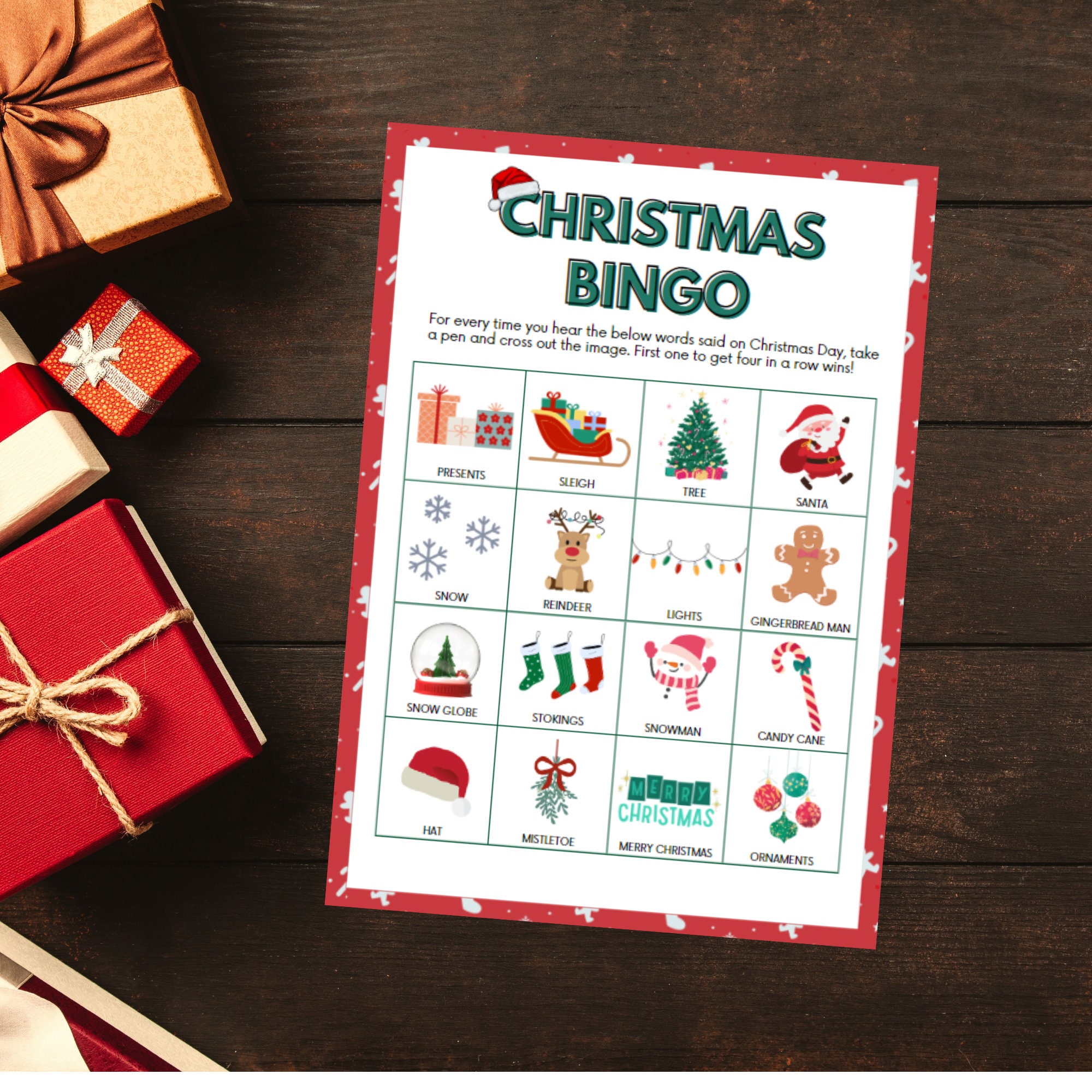 Printable Christmas Bingo Game, Christmas Dinner Game Idea Digital ...