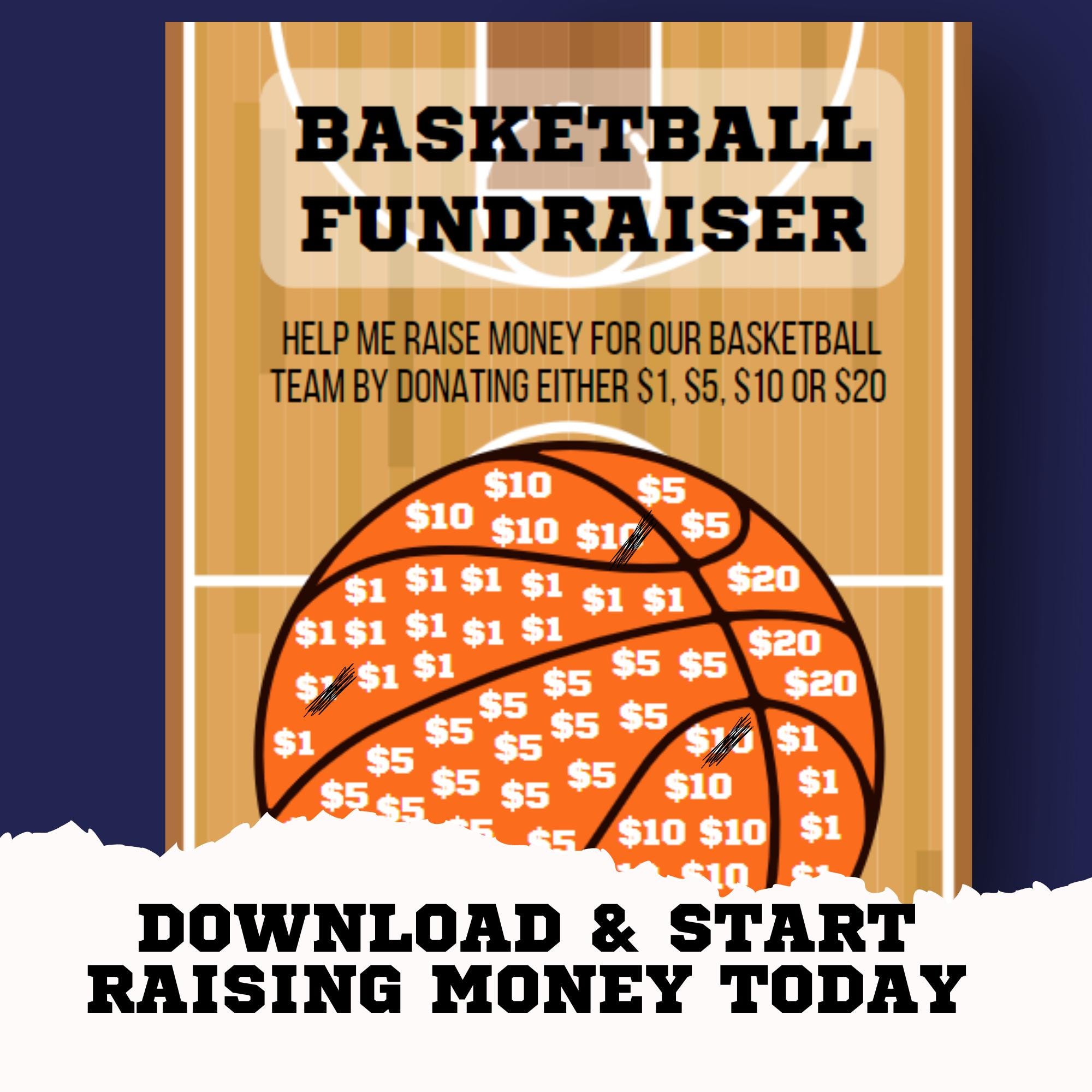 Printable Basketball Fundraiser Sheet | Basketball Digital Download - Etsy