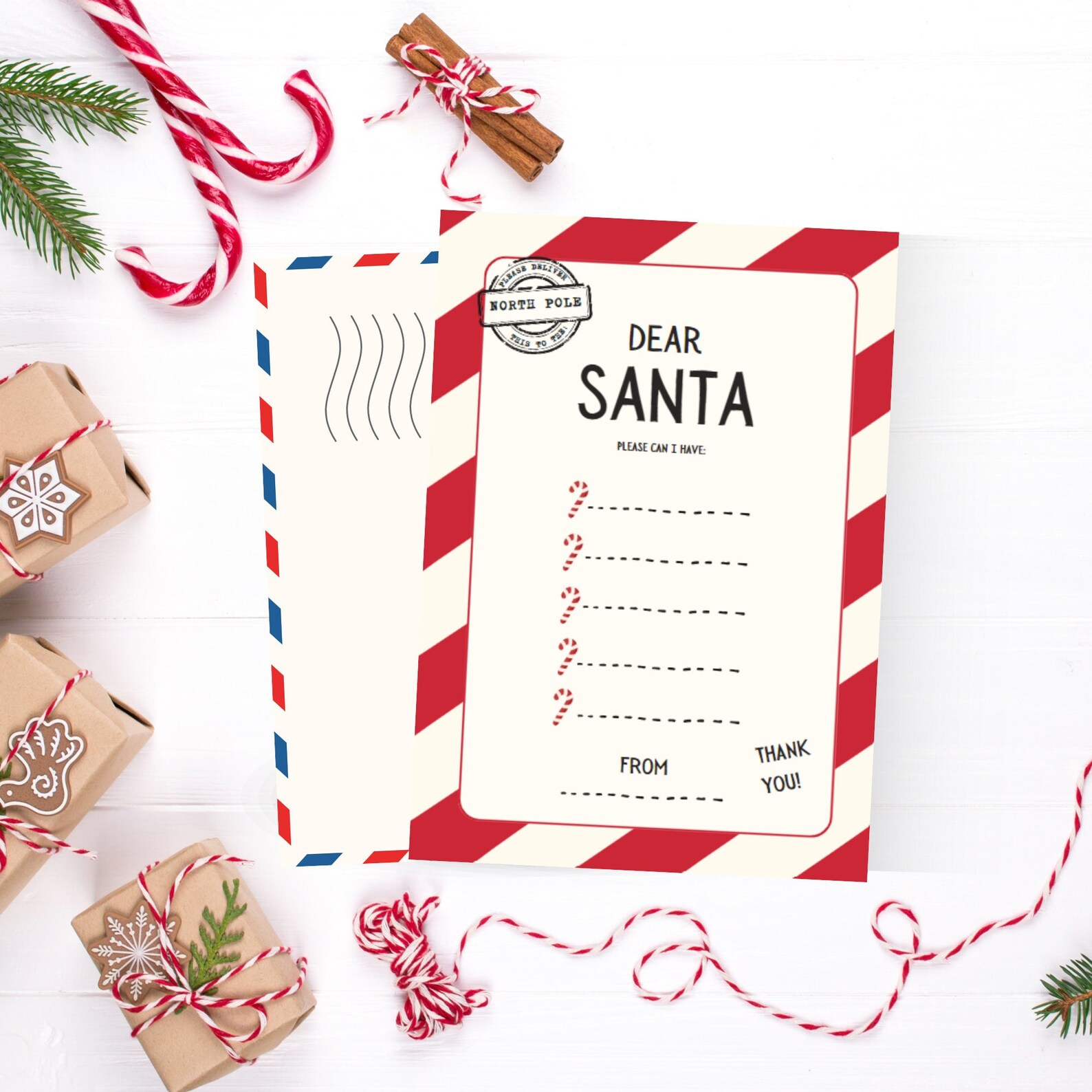 Printable North Pole Letter for Children, Christmas Gift List for Kids ...