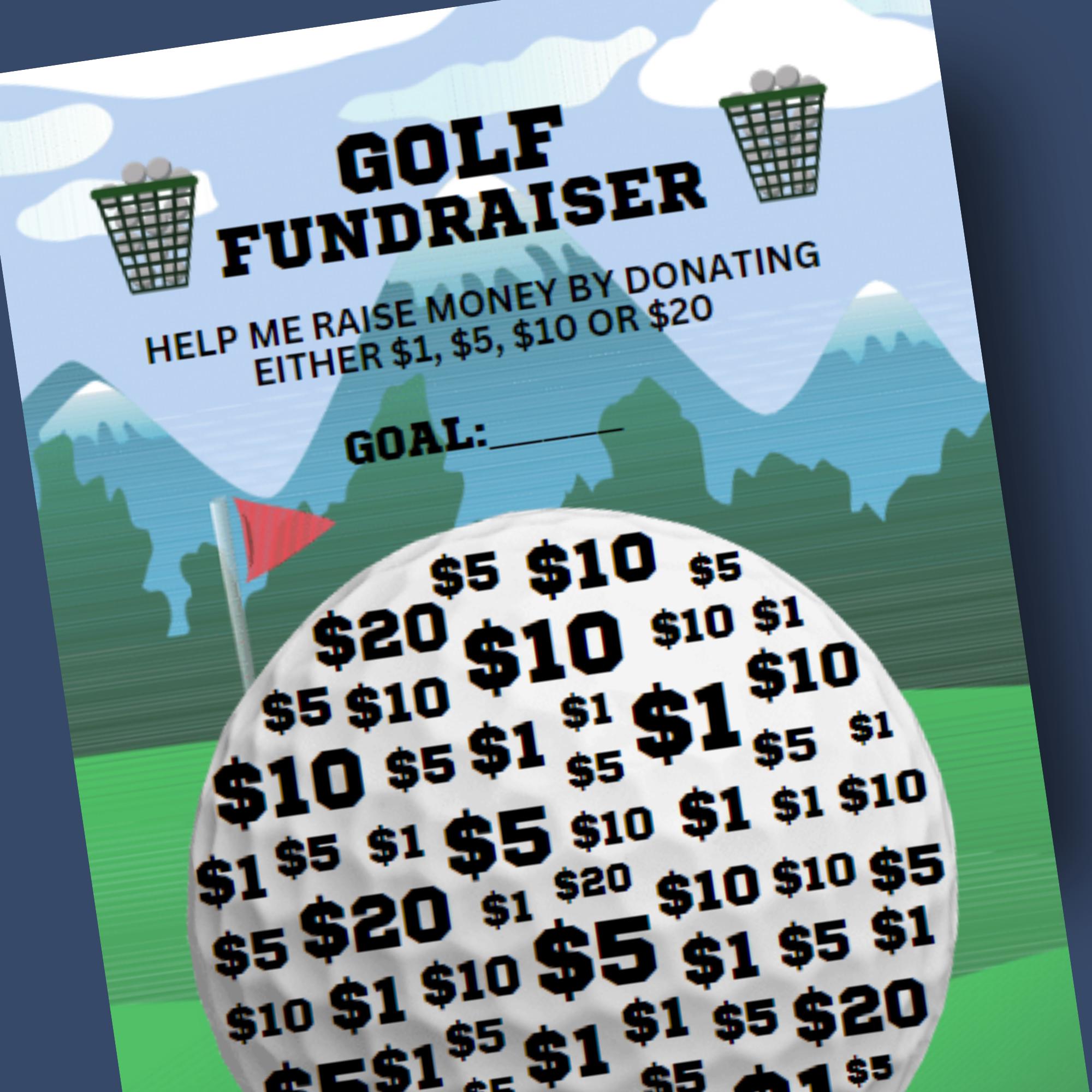 Printable Golf Fundraiser Sheet | Golf Digital Download - Etsy