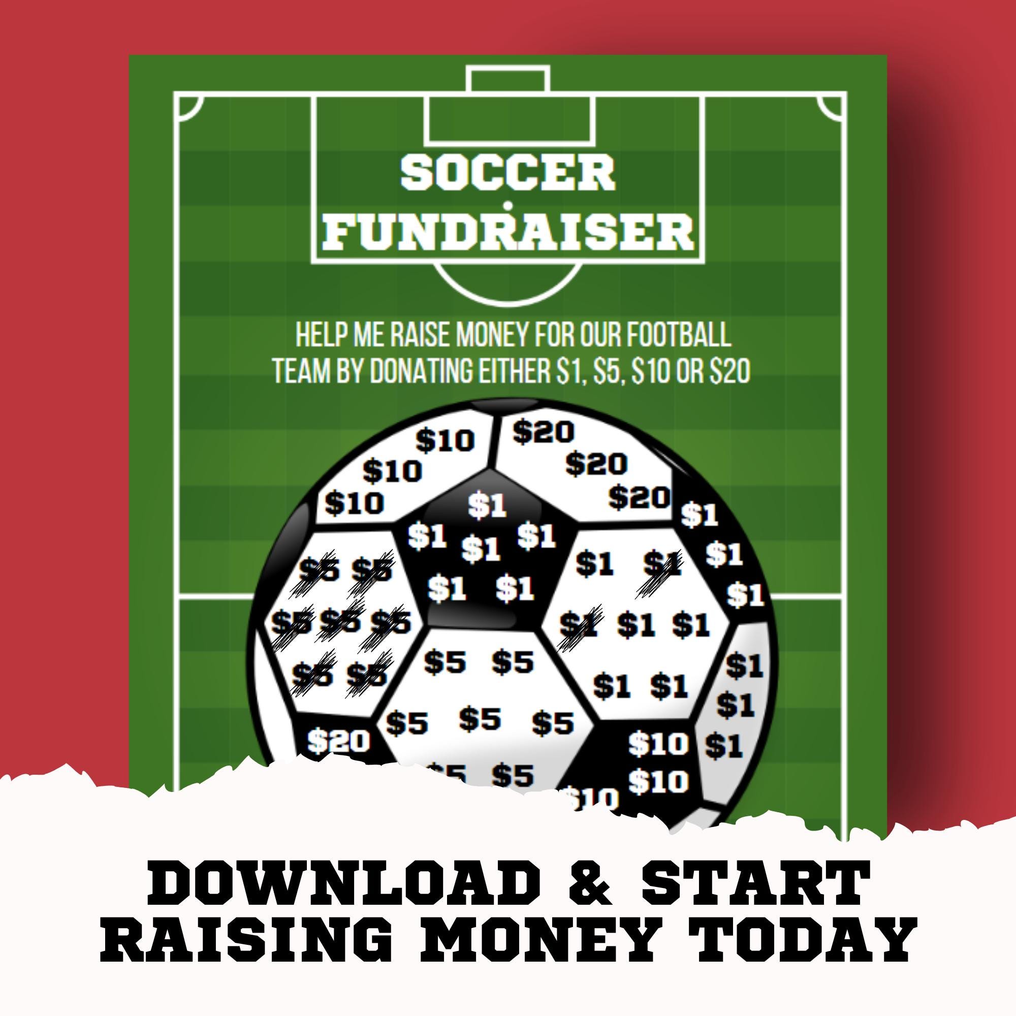 Printable Football Fundraiser Sheet | Printable Soccer Fundraiser Sheet ...