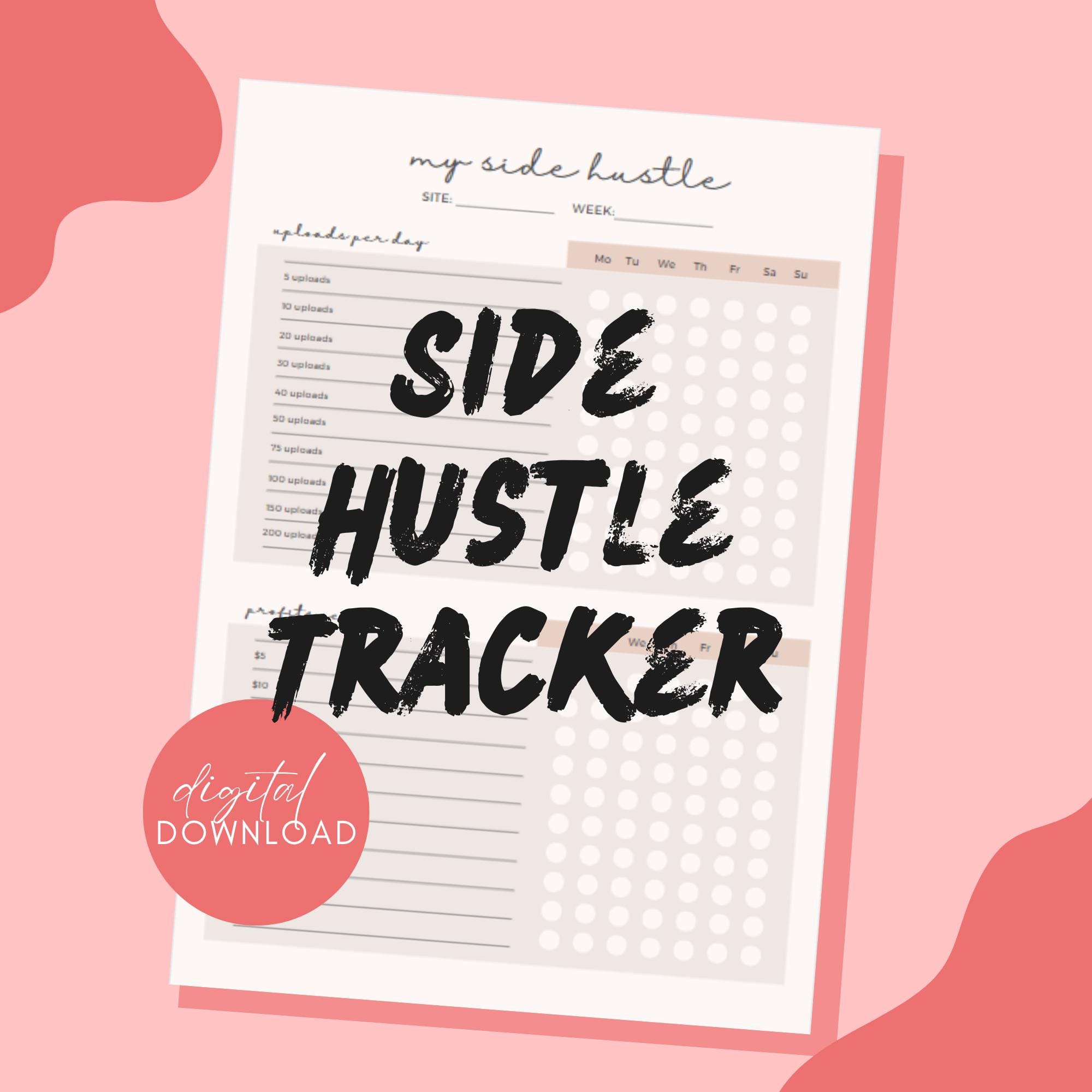 Side Hustle Tracker Printable | Weekly Profit and Upload Tracker | PDF Digital Download - Etsy
