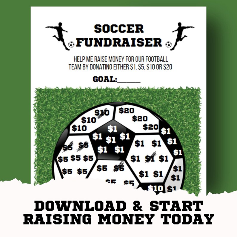 Printable Football Fundraiser Sheet | Printable Soccer Fundraiser Sheet ...