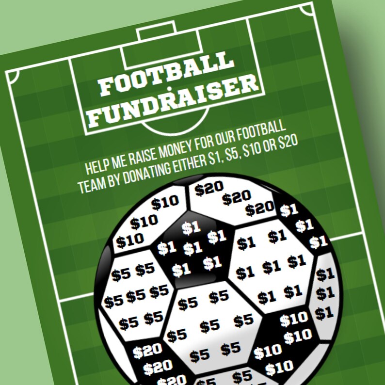Printable Football Fundraiser Sheet | Printable Soccer Fundraiser Sheet ...