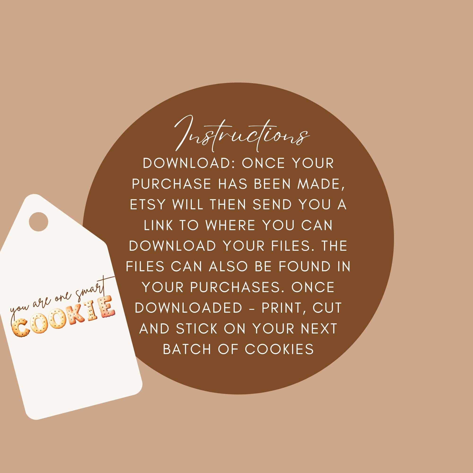 Printable Cookie Gift Tag | You Are One Smart Cookie Gift Tag | Digital ...