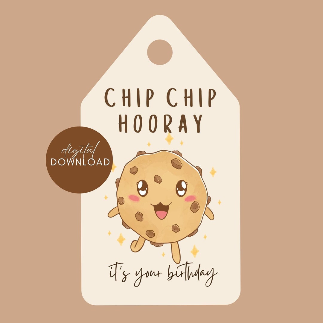 Printable Gift Tag Cookie Gift Tag Chip Chip Hooray Gift Tag Digital ...