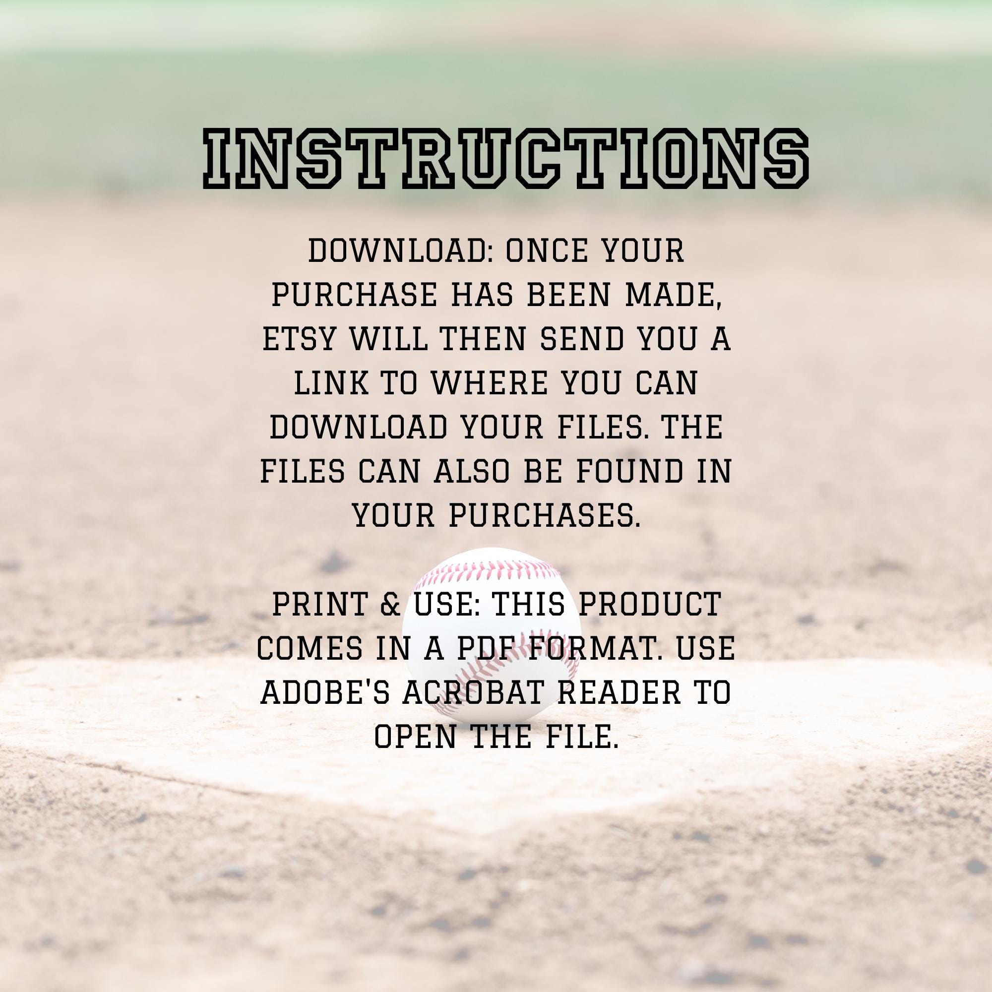 Printable Baseball Tryouts Sign up Sheet PDF Digital Download - Etsy