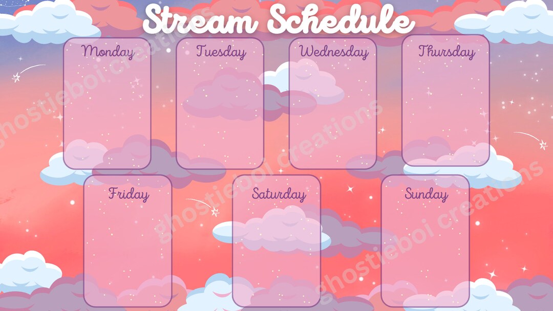 1600 X 900 Px Twilight Theme Streaming Schedule for Social Media Twitch ...