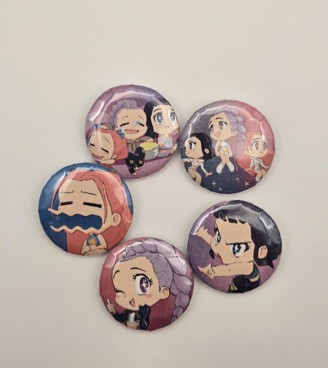 Kpop Demon Hunters Chibi Style Huntrix Girls Pin Set - Etsy