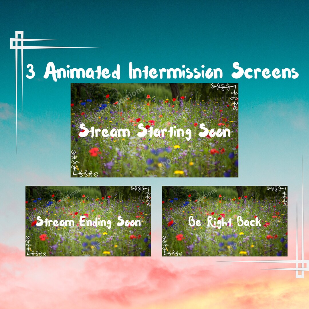 Wildflower Themed Stream Overlays, Labels, Intermission Screens For ...