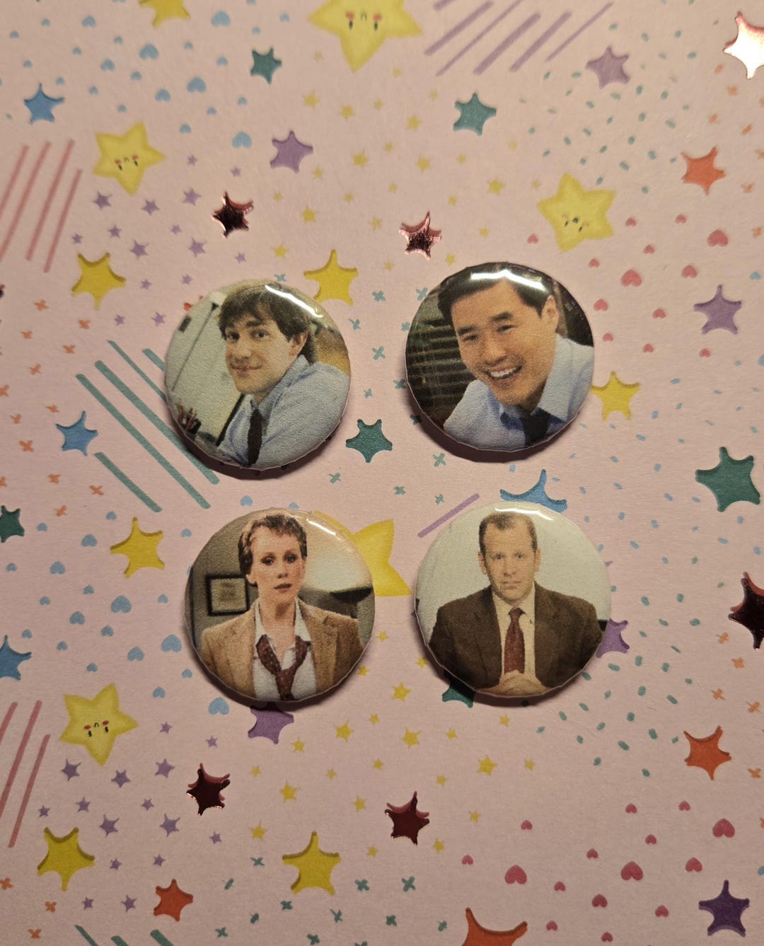 The Office Jim and Toby Button Pins Disguise Set of 4 - Etsy
