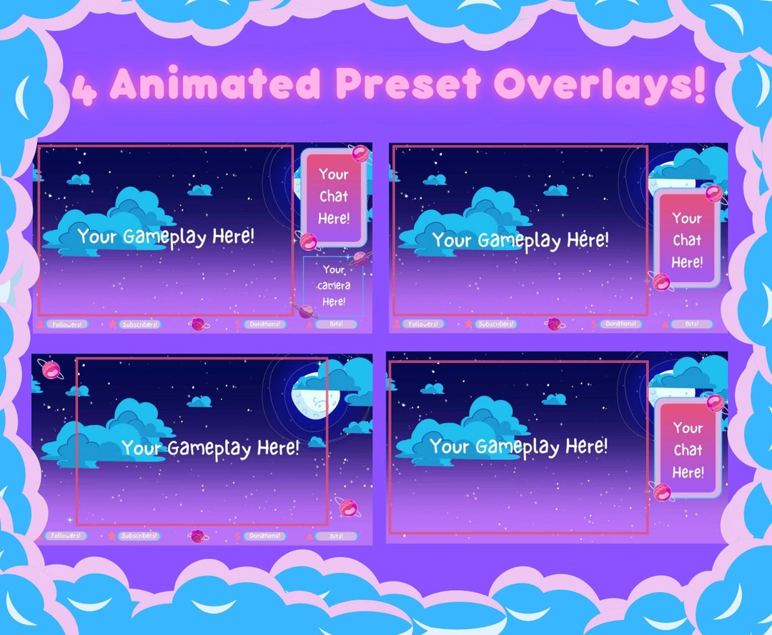 ANIMATED Twitch Overlay, Starry Night, Galaxy, Twilight, With Stream ...