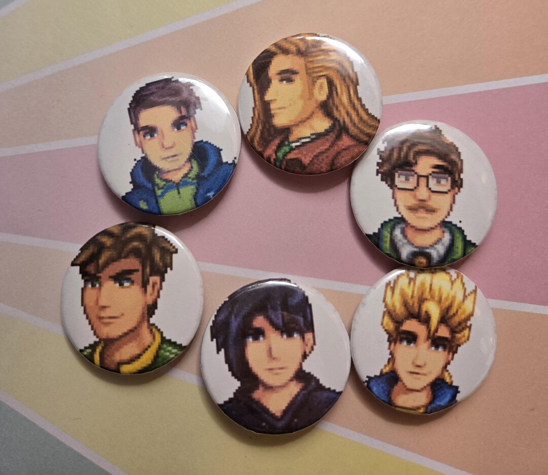 Set of 6 Stardew Valley Button Pins the Bachelors - Etsy