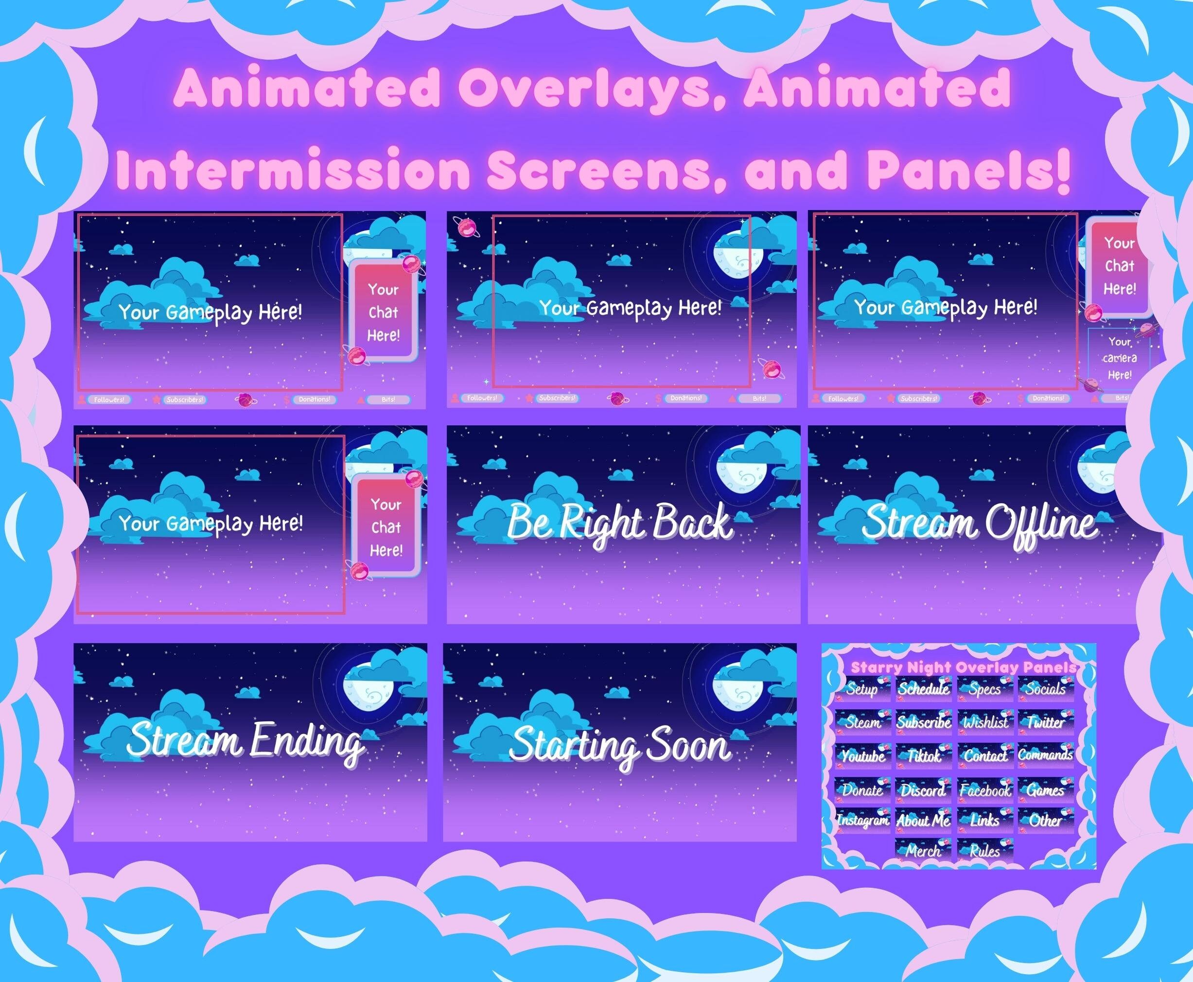 ANIMATED Twitch Overlay, Starry Night, Galaxy, Twilight, With Stream ...