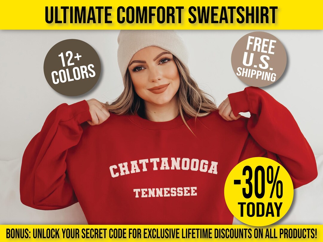 Chattanooga Tennessee Collegiate Style Crewneck Sweatshirt Chattanooga Unisex Pullover - Etsy