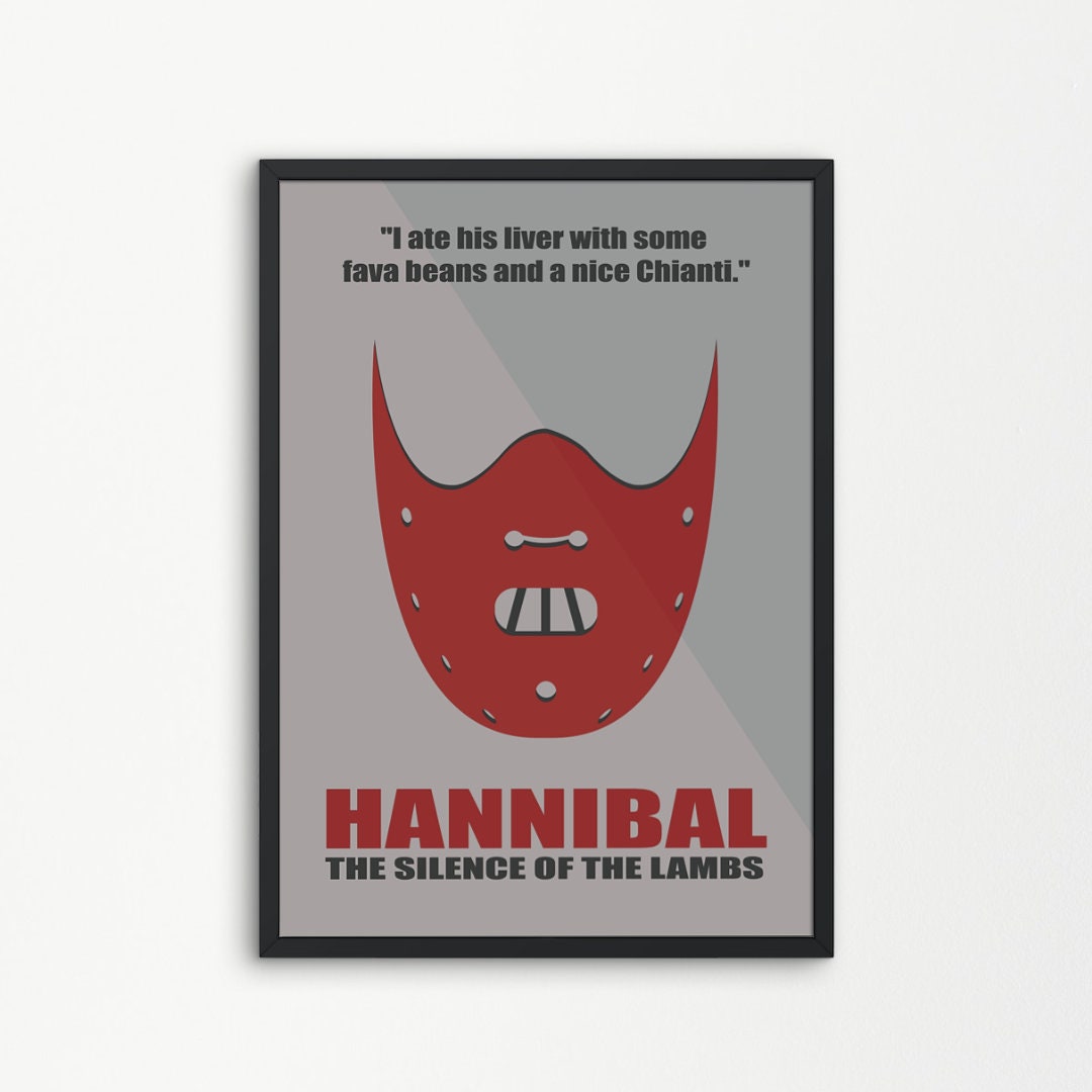 Hannibal Lecter Movie Poster Print, Wall Art, Minimalist Poster, Film ...