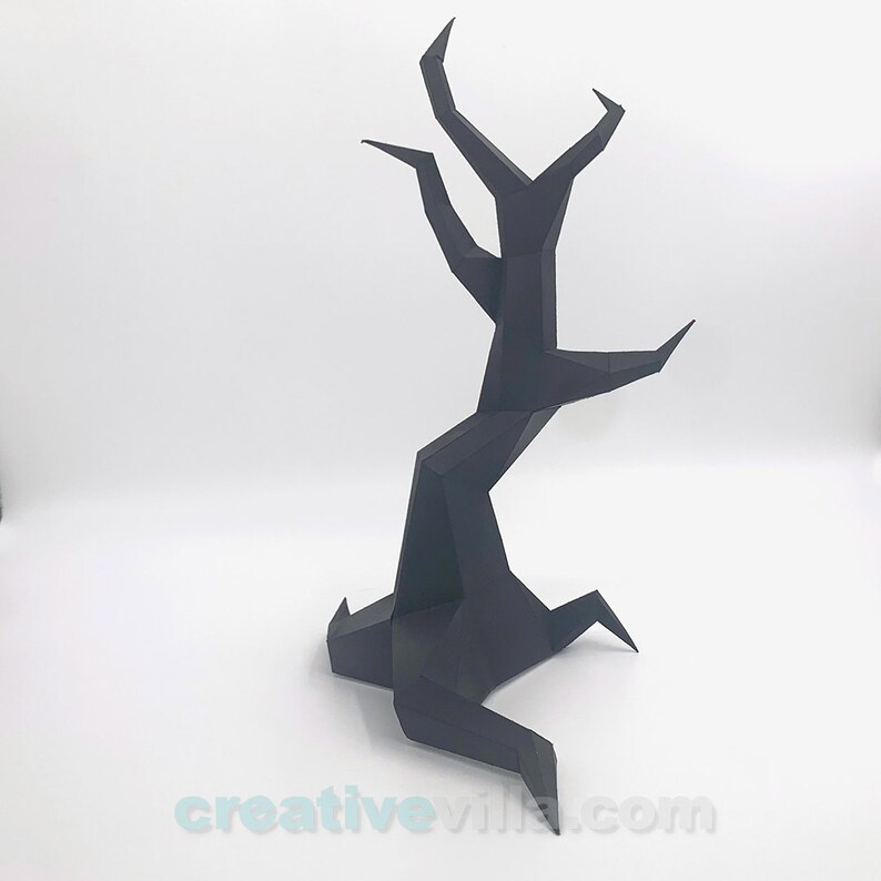 Spooky Tree Low Poly Paper Model Template - Etsy