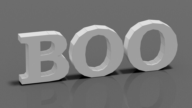 Boo Letters Low Poly Paper Model Template - Etsy