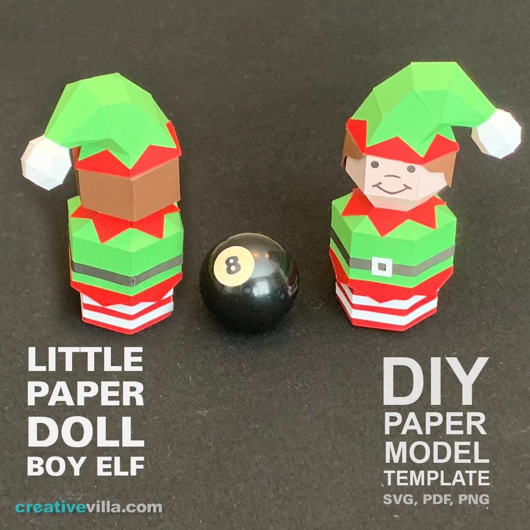 DIY Paper Elf Model: Low Poly Papercraft Template (digital Download ...