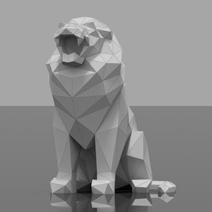 Roaring Lion DIY Low Poly Paper Model Template - Etsy