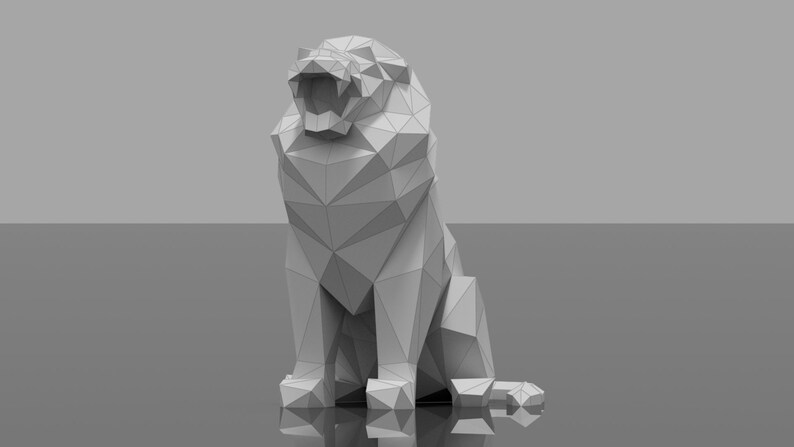 Roaring Lion DIY Low Poly Paper Model Template - Etsy