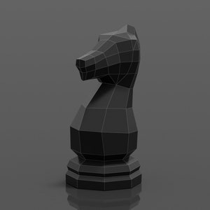 Giant Chess Piece - Knight DIY Low Poly Paper Model Template - Etsy