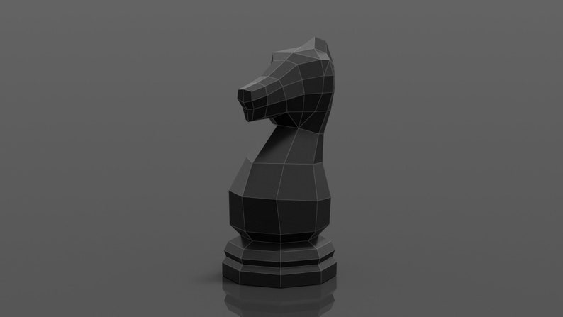 Giant Chess Piece Knight DIY Low Poly Paper Model Template - Etsy