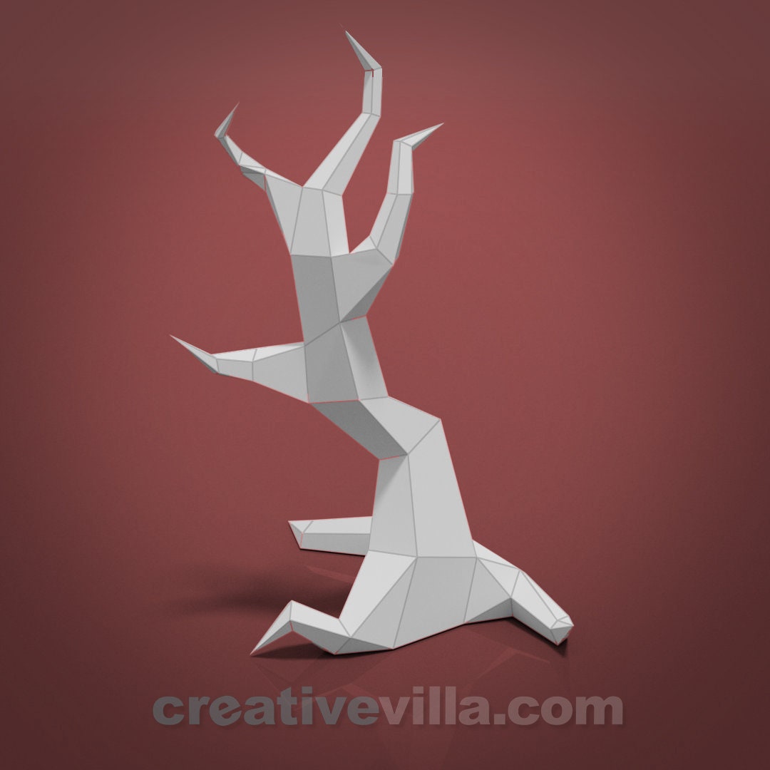 Spooky Tree Low Poly Paper Model Template - Etsy