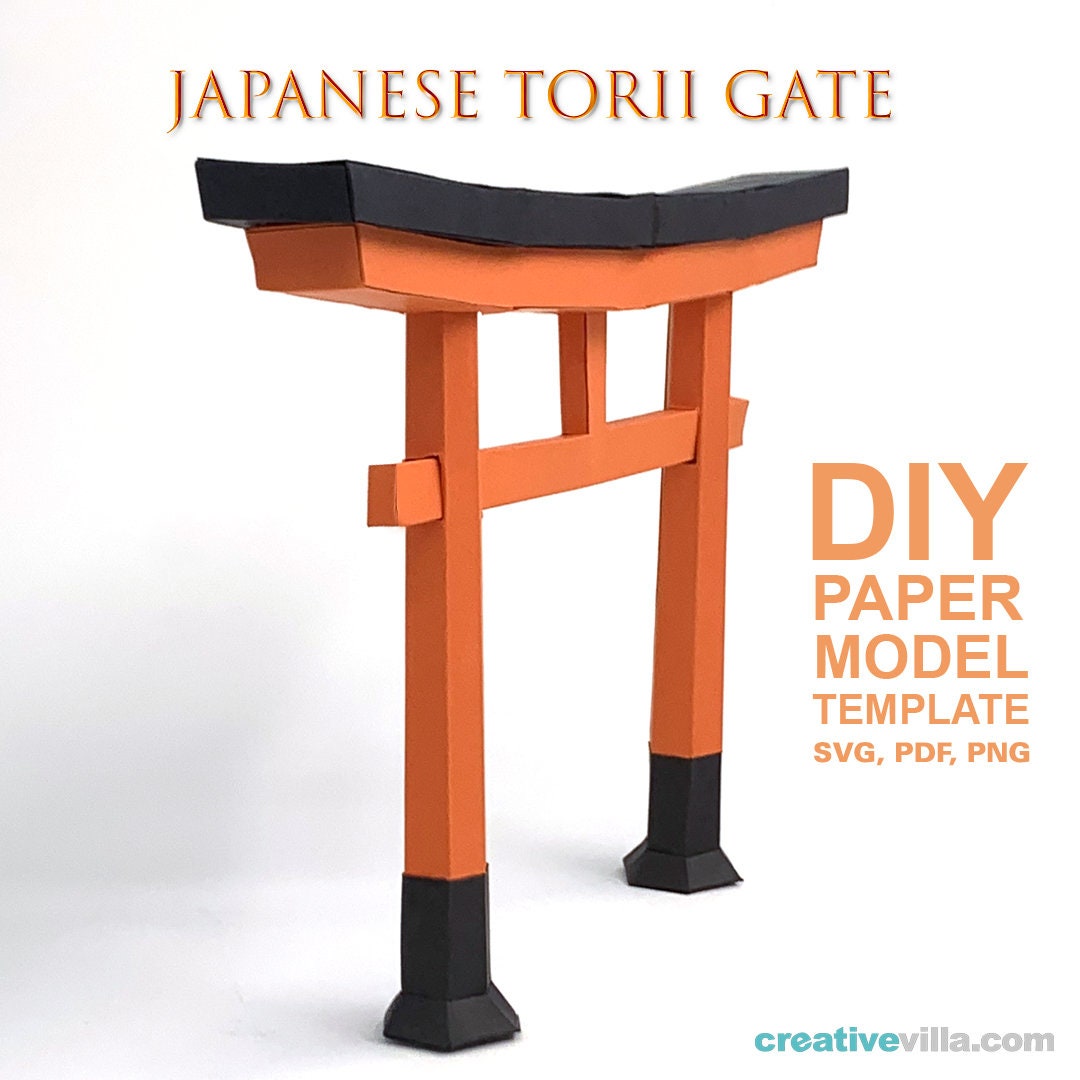 Japanese Village - Torii Gate - DIY Polygonal Paper Art Model Template ...