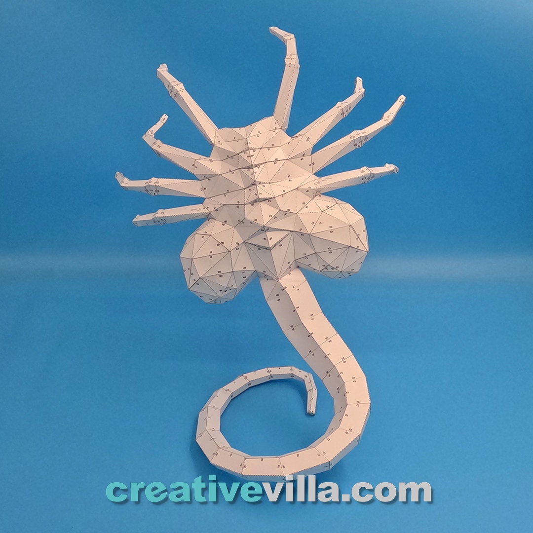 Face Hugger DIY Low Poly Paper Model Template - Etsy