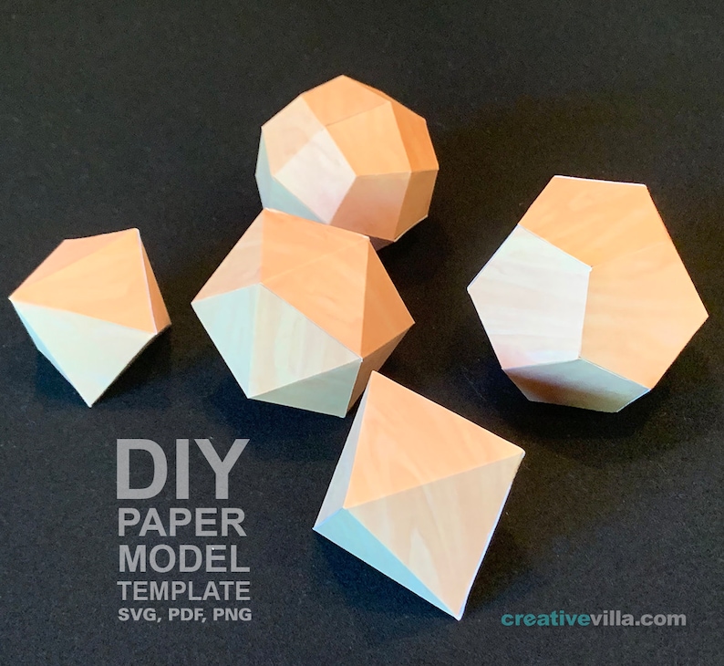 Multi Sided 3D Shapes Dice Collection DIY Low Poly Paper - Etsy