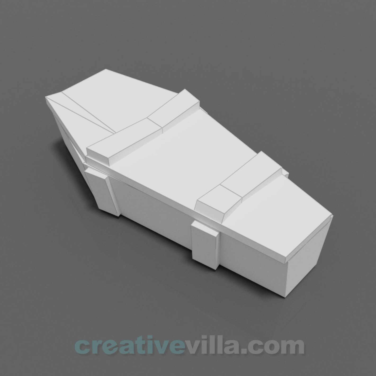 Wooden Coffin Low Poly Paper Model Template - Etsy